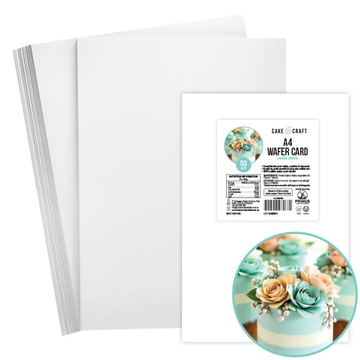 Cake Craft A4 Edible Wafer Card 50pcs BULK – Baking Pleasures