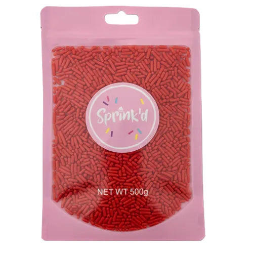 Sprink'd | Jimmies | Red | 500G – Baking Pleasures