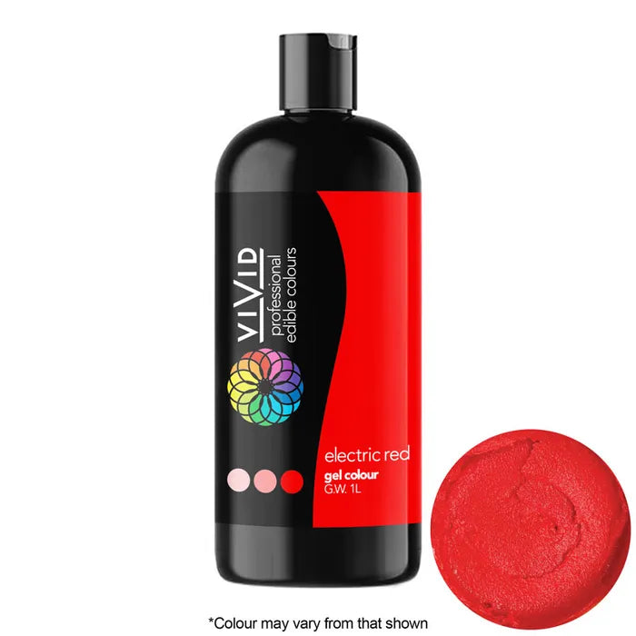 BULK Vivid Gel Colour Electric Red 1 LITRE – Baking Pleasures