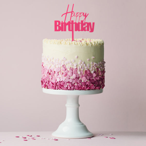 FUN Happy Birthday Cake Topper - PINK – Baking Pleasures
